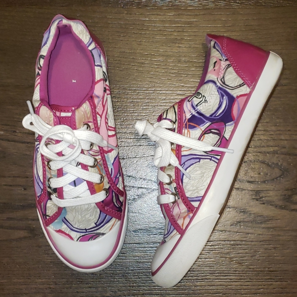 Coach Poppy Barrett Scribble Sign C Sneakers 7.5 - Gem